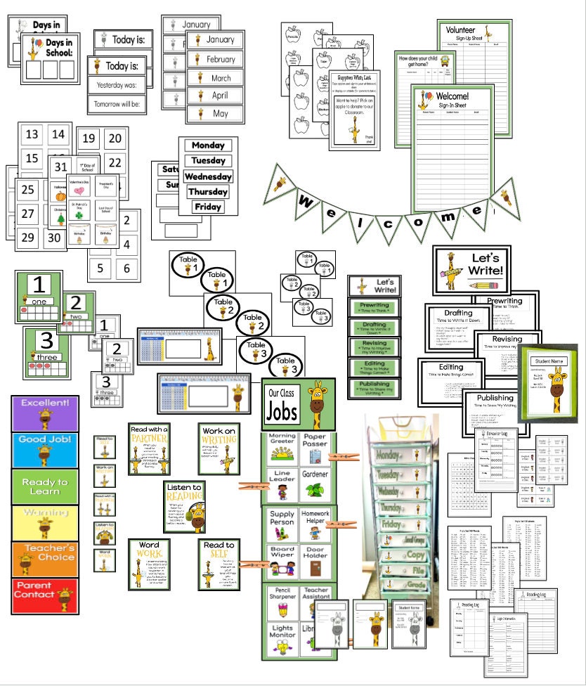 Giraffe Theme Classroom Decor & Resources DIGITAL DOWNLOAD - Etsy