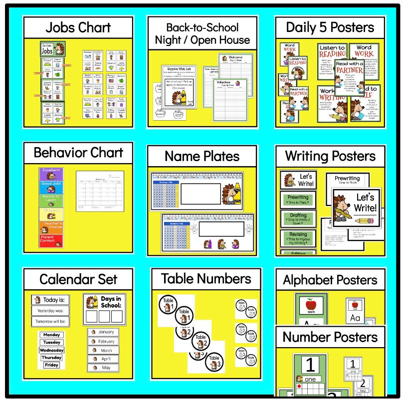 Hedgehog Theme Classroom Decor & Resources DIGITAL DOWNLOAD - Etsy