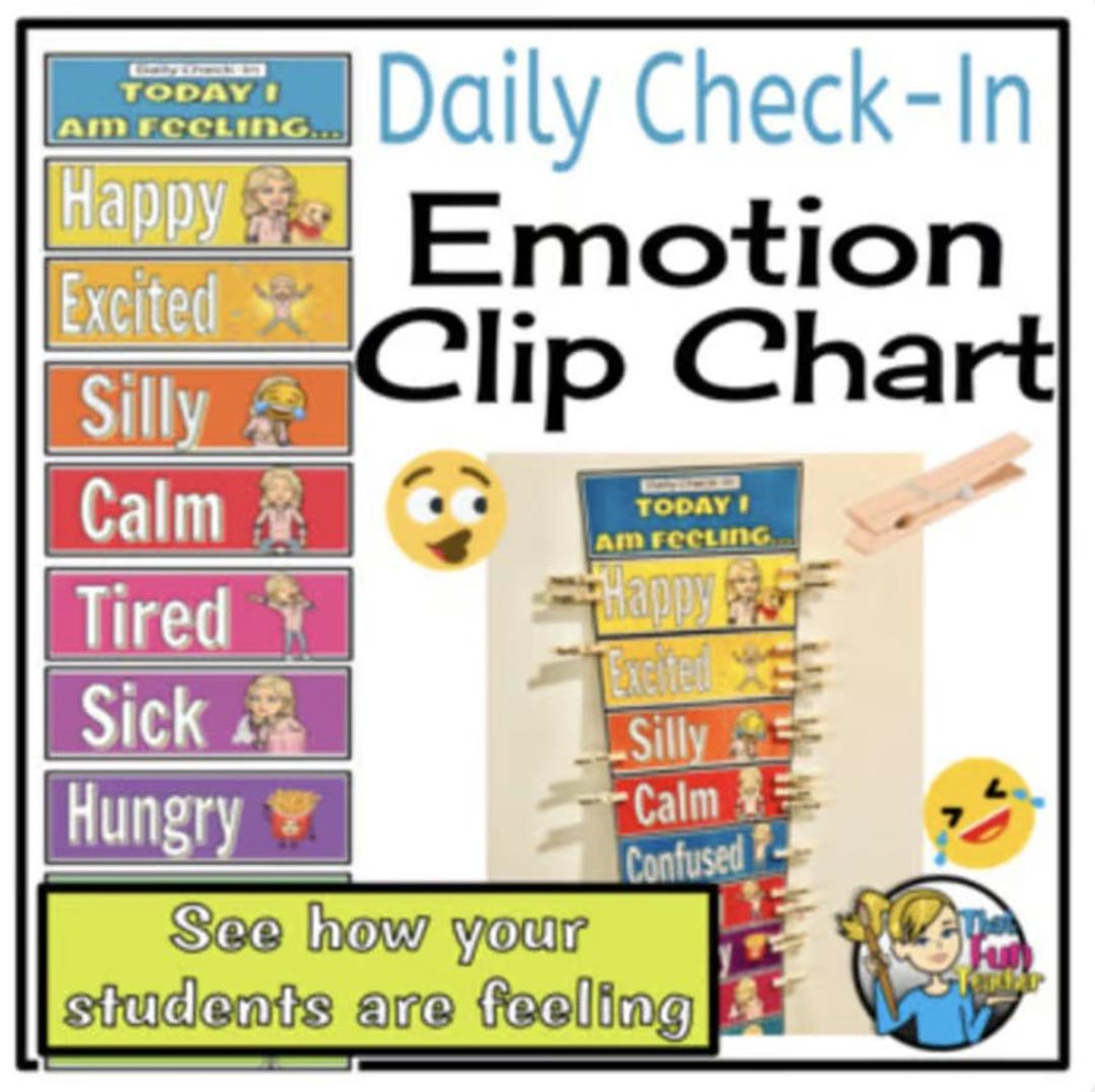 Daily Check-in Clip Chart | SEL | Emotion Clip Chart (editable) - Etsy