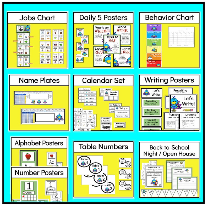 Peacock Theme Classroom Decor & Resources - DIGITAL DOWNLOAD - Etsy