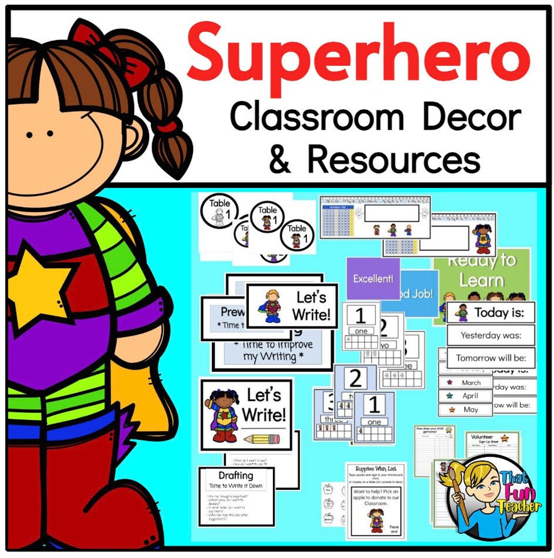 Superhero Theme Classroom Decor & Resources - DIGITAL DOWNLOAD - Etsy