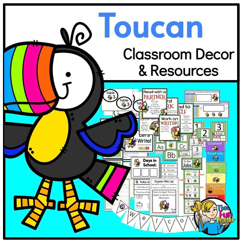 Toucan Theme Classroom Decor & Resources - DIGITAL DOWNLOAD - Etsy