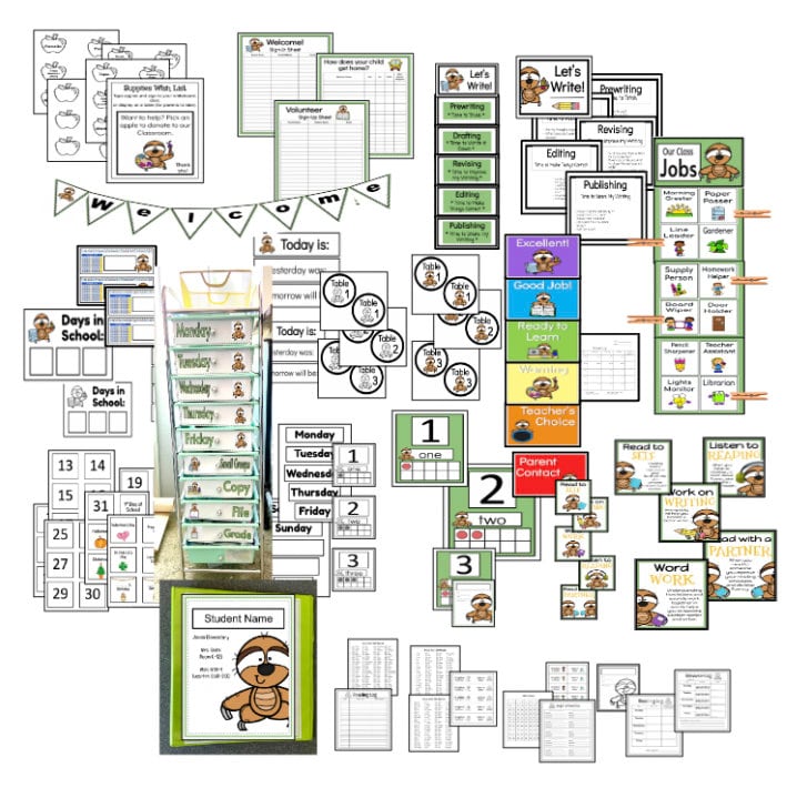 Sloth Theme Classroom Decor & Resources - DIGITAL DOWNLOAD - Etsy