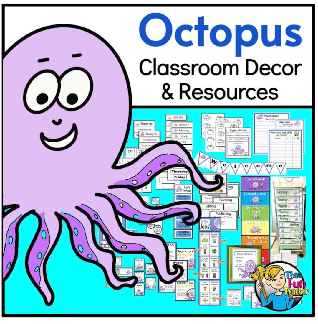 Octopus Theme Classroom Decor & Resources - DIGITAL DOWNLOAD - Etsy