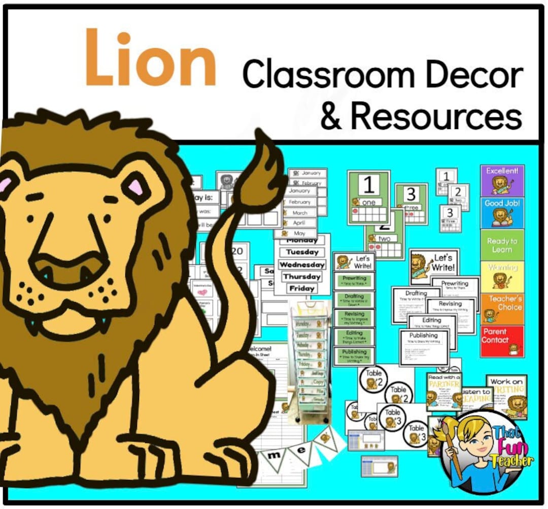 Lion Theme Classroom Decor & Resources - DIGITAL DOWNLOAD - Etsy