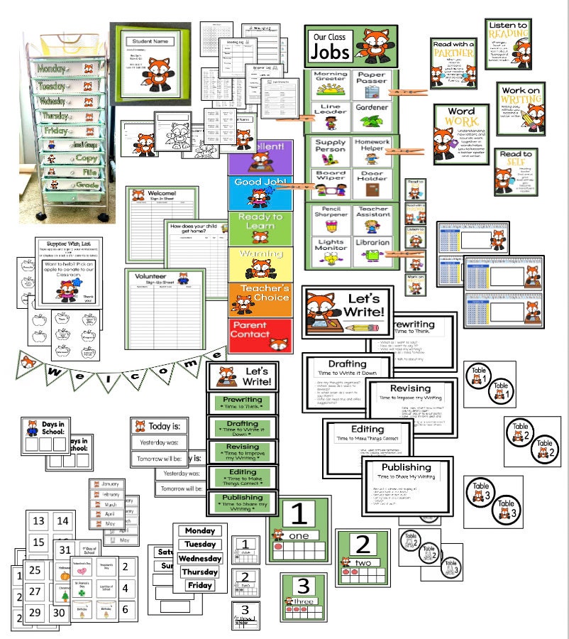 Fox Theme Classroom Decor & Resources - DIGITAL DOWNLOAD - Etsy