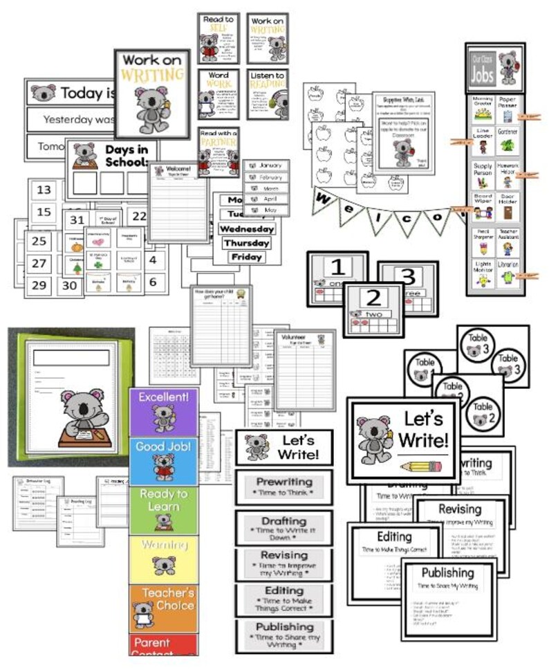 Koala Theme Classroom Decor & Resources - DIGITAL DOWNLOAD - Etsy