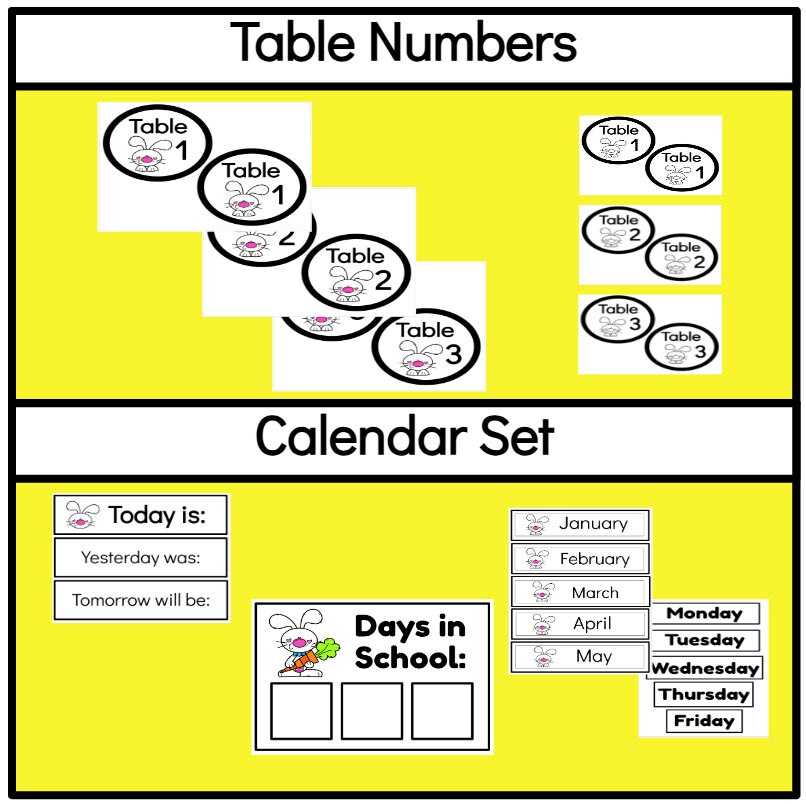 Bunny Theme Classroom Decor & Resources - DIGITAL DOWNLOAD - Etsy