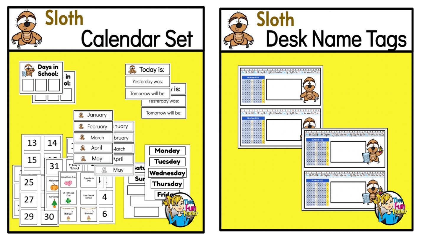 Sloth Theme Classroom Decor & Resources - DIGITAL DOWNLOAD - Etsy