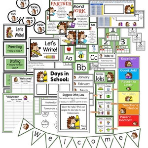 Hedgehog Theme Classroom Decor & Resources - DIGITAL DOWNLOAD - Etsy