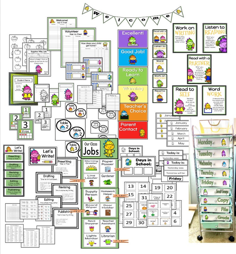 Dinosaur Theme Classroom Decor & Resources - DIGITAL DOWNLOAD - Etsy