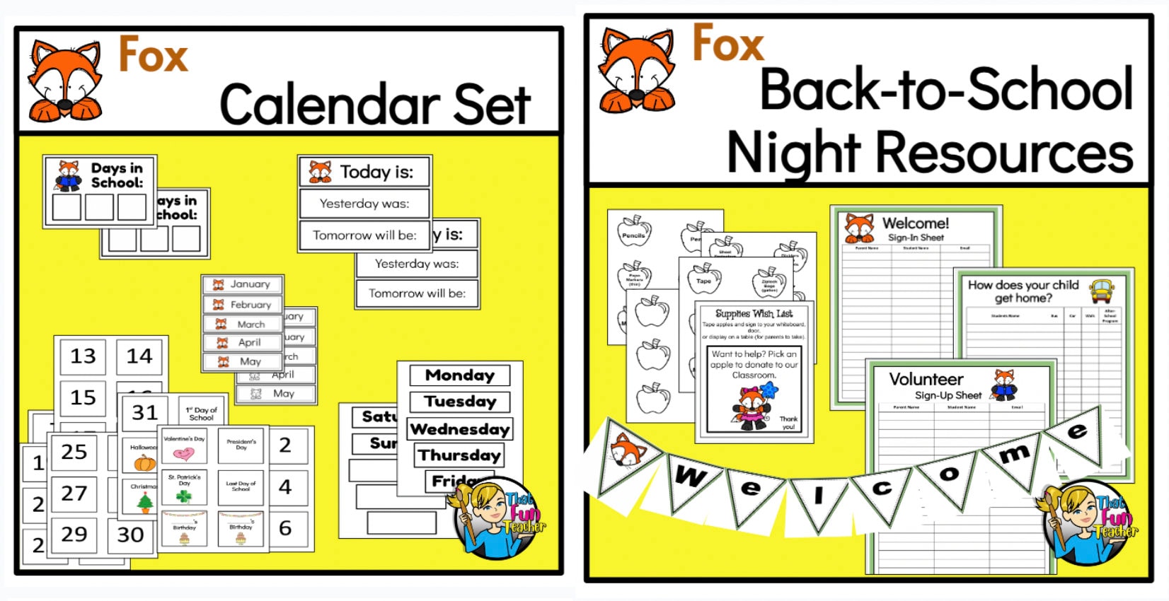 Fox Theme Classroom Decor & Resources - DIGITAL DOWNLOAD - Etsy