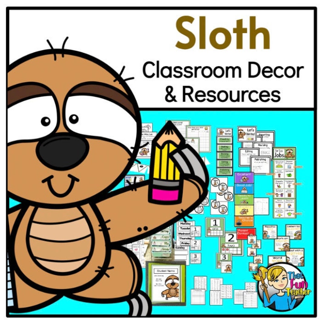 Sloth Theme Classroom Decor & Resources - DIGITAL DOWNLOAD - Etsy
