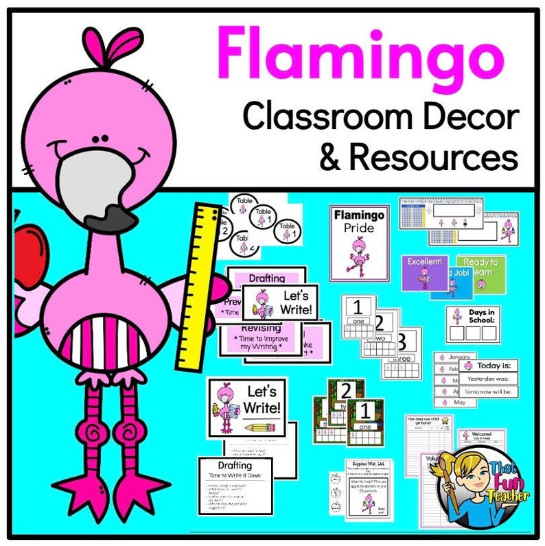 Flamingo Theme Classroom Decor & Resources - DIGITAL DOWNLOAD - Etsy