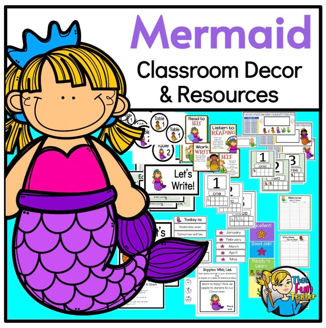Mermaid Theme Classroom Decor & Resources - DIGITAL DOWNLOAD - Etsy