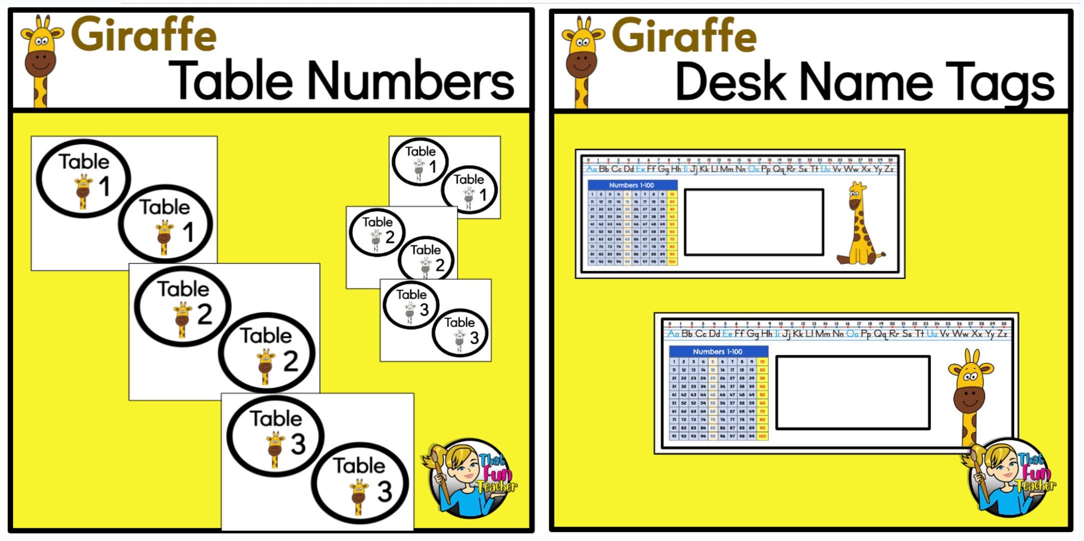 Giraffe Theme Classroom Decor & Resources DIGITAL DOWNLOAD - Etsy