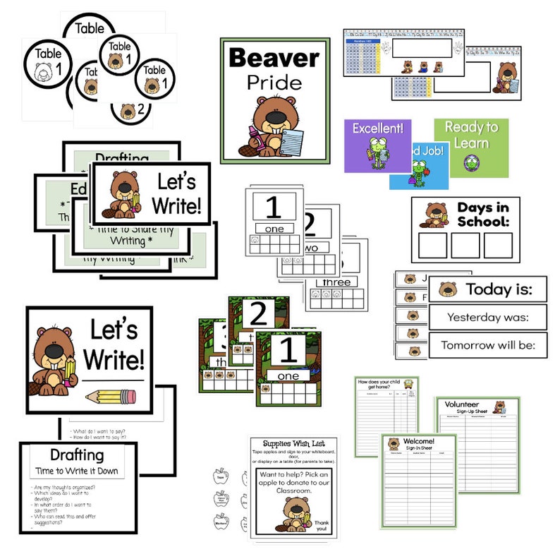 Beaver Theme Classroom Decor & Resources - DIGITAL DOWNLOAD - Etsy