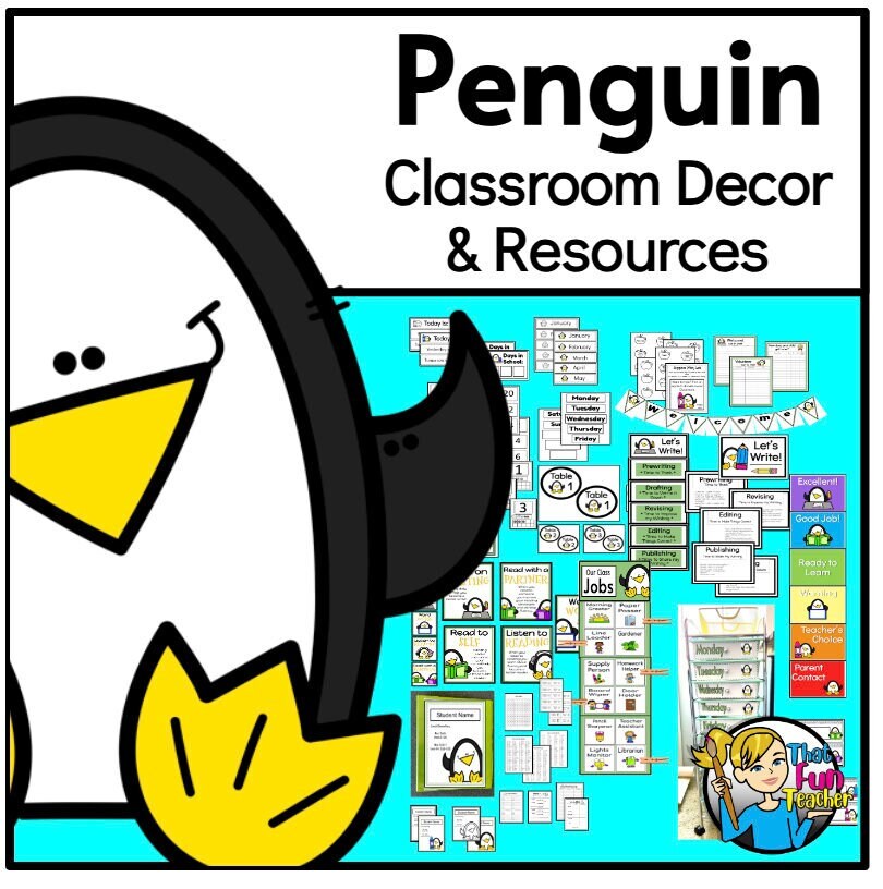 Penguin Theme Classroom Decor & Resources DIGITAL DOWNLOAD - Etsy