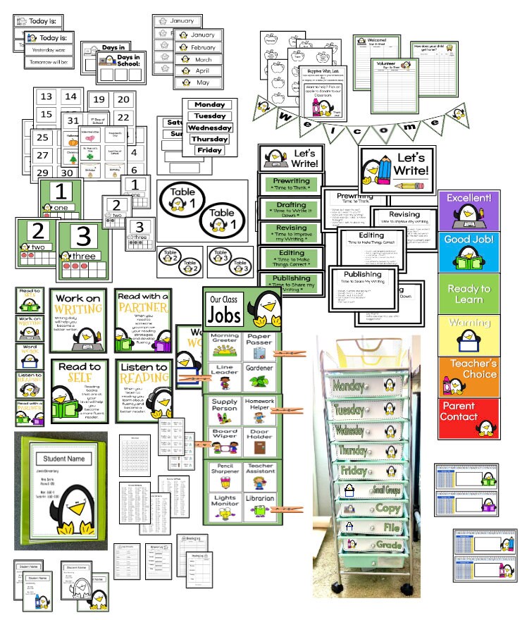 Penguin Theme Classroom Decor & Resources DIGITAL DOWNLOAD - Etsy