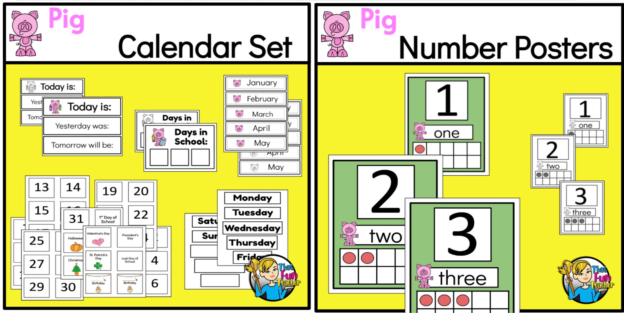 Pig Theme Classroom Decor & Resources - DIGITAL DOWNLOAD - Etsy
