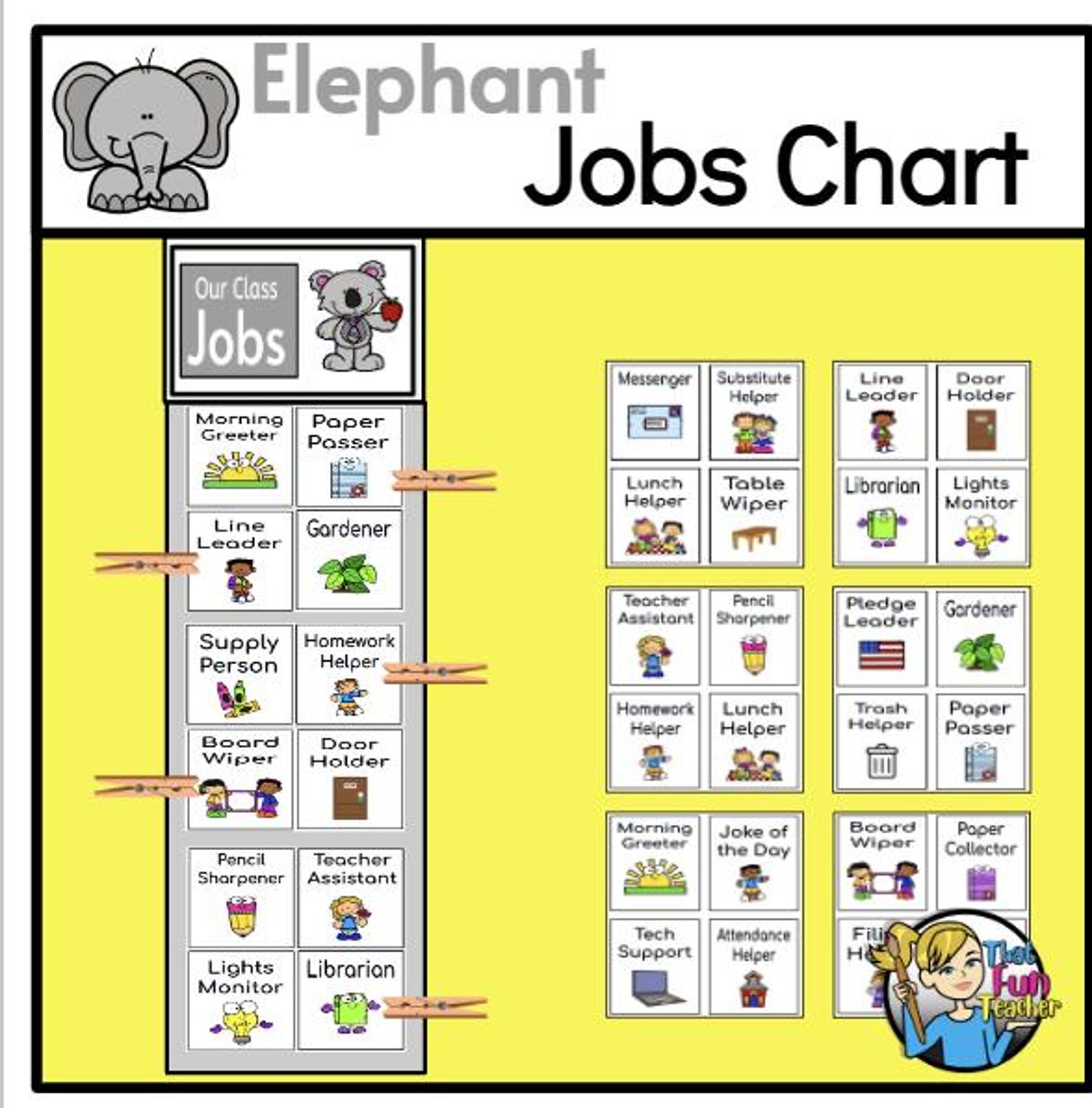Elephant Theme Classroom Decor & Resources - DIGITAL DOWNLOAD - Etsy