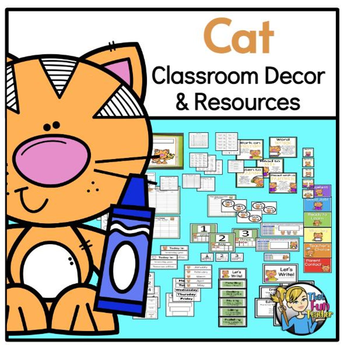 Cat Theme Classroom Decor & Resources - DIGITAL DOWNLOAD - Etsy