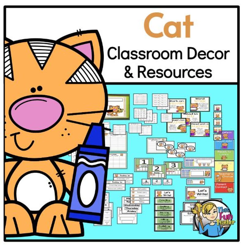 Cat Theme Classroom Decor & Resources - DIGITAL DOWNLOAD - Etsy