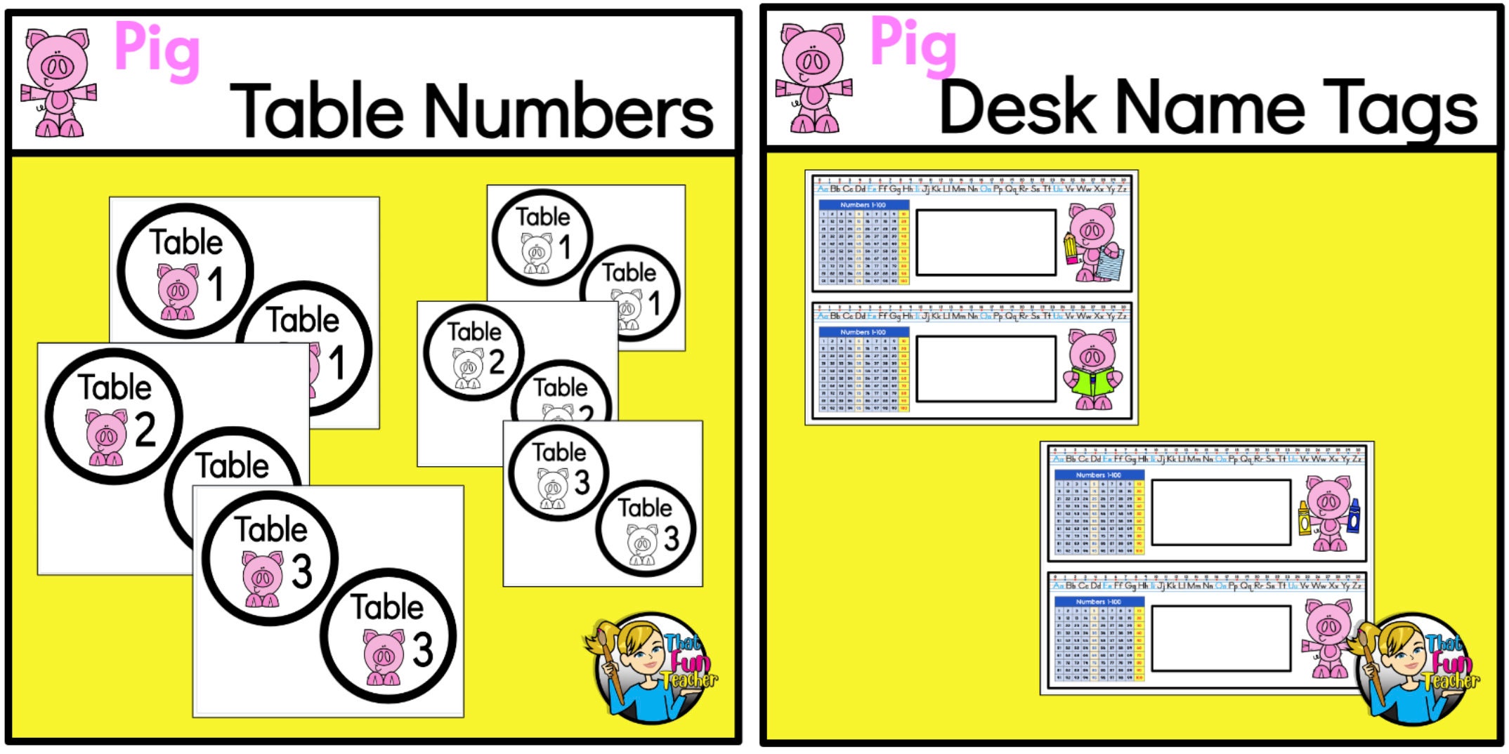 Pig Theme Classroom Decor & Resources - DIGITAL DOWNLOAD - Etsy