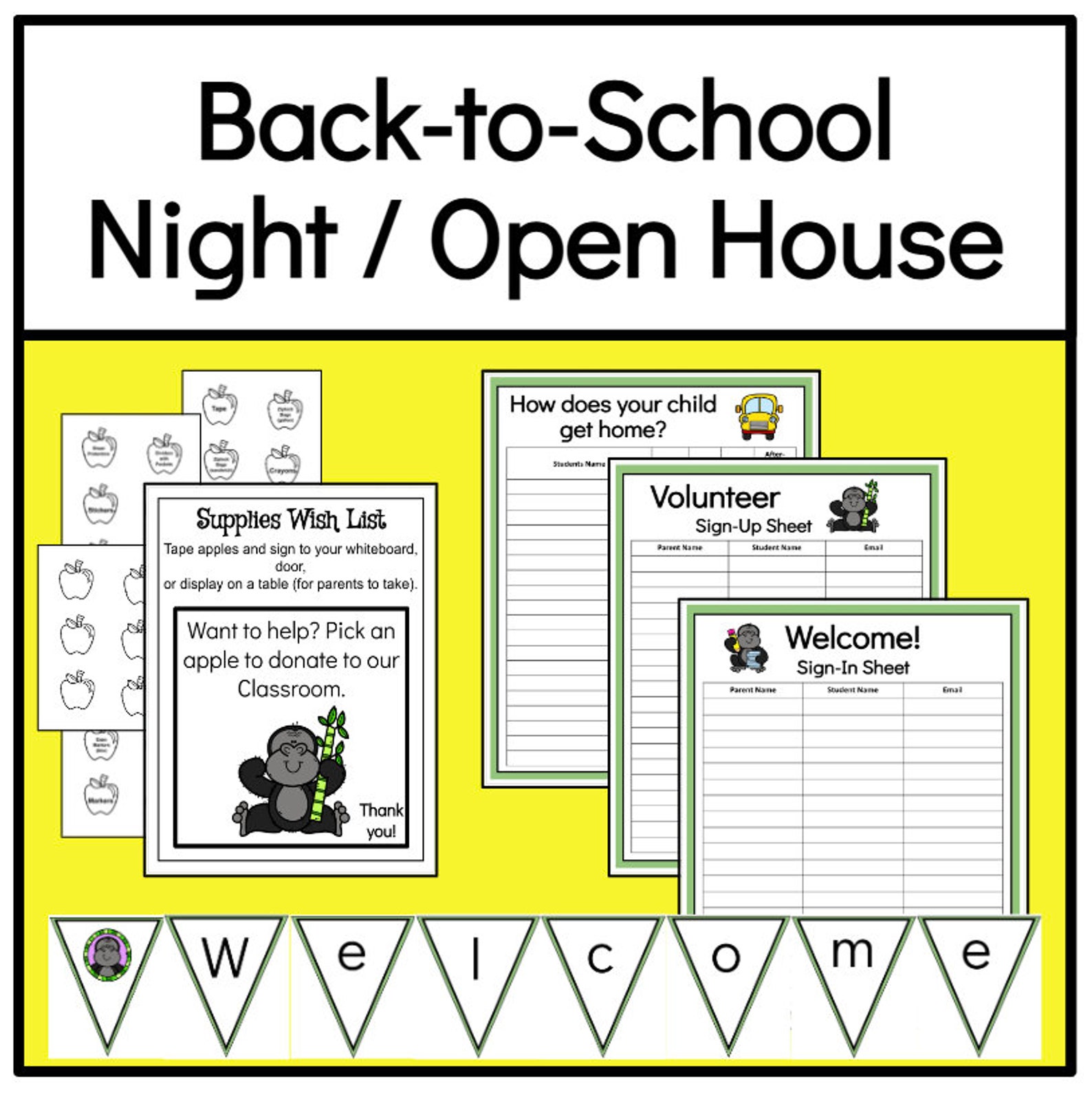 Gorilla Theme Classroom Decor & Resources - DIGITAL DOWNLOAD - Etsy