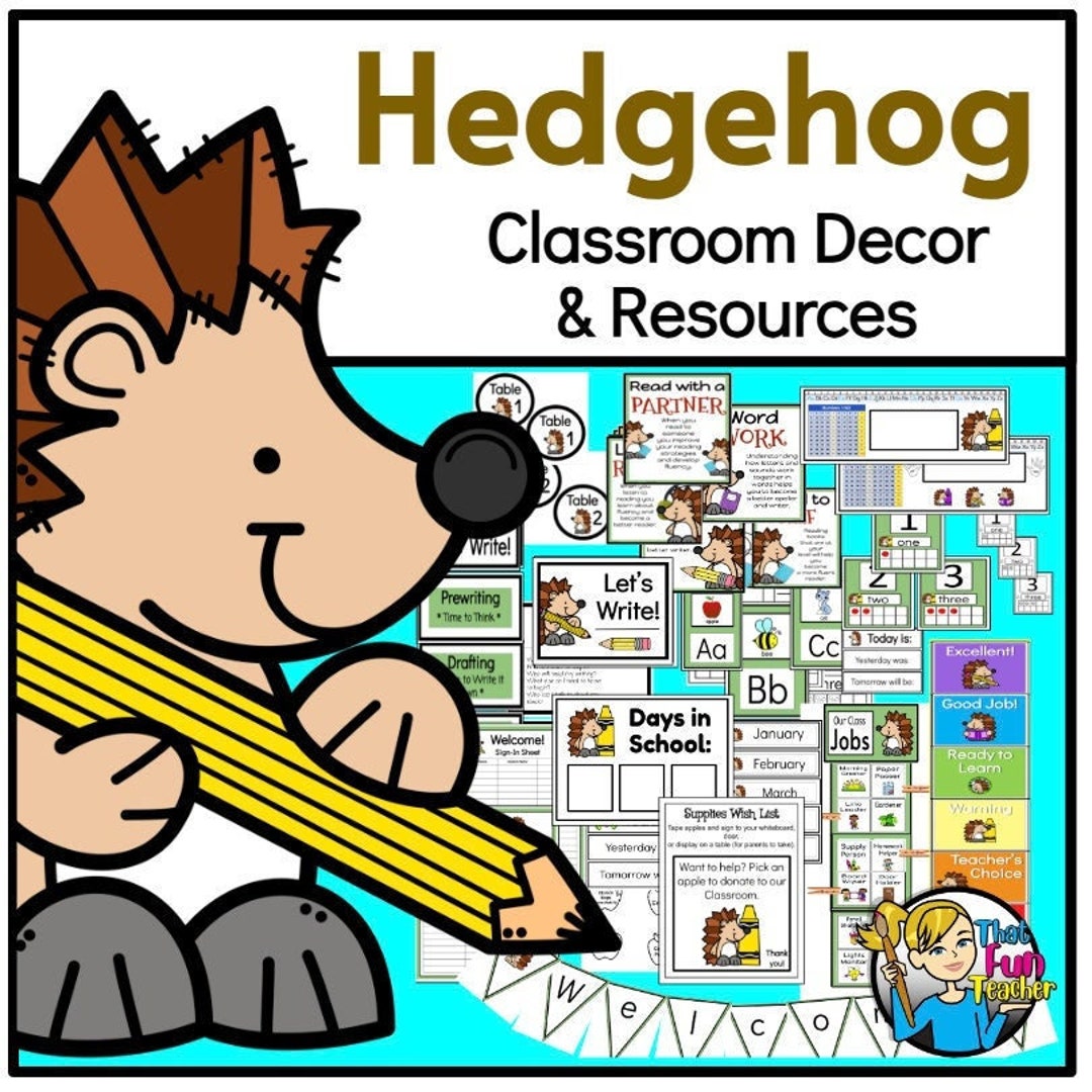 Hedgehog Theme Classroom Decor & Resources - DIGITAL DOWNLOAD - Etsy