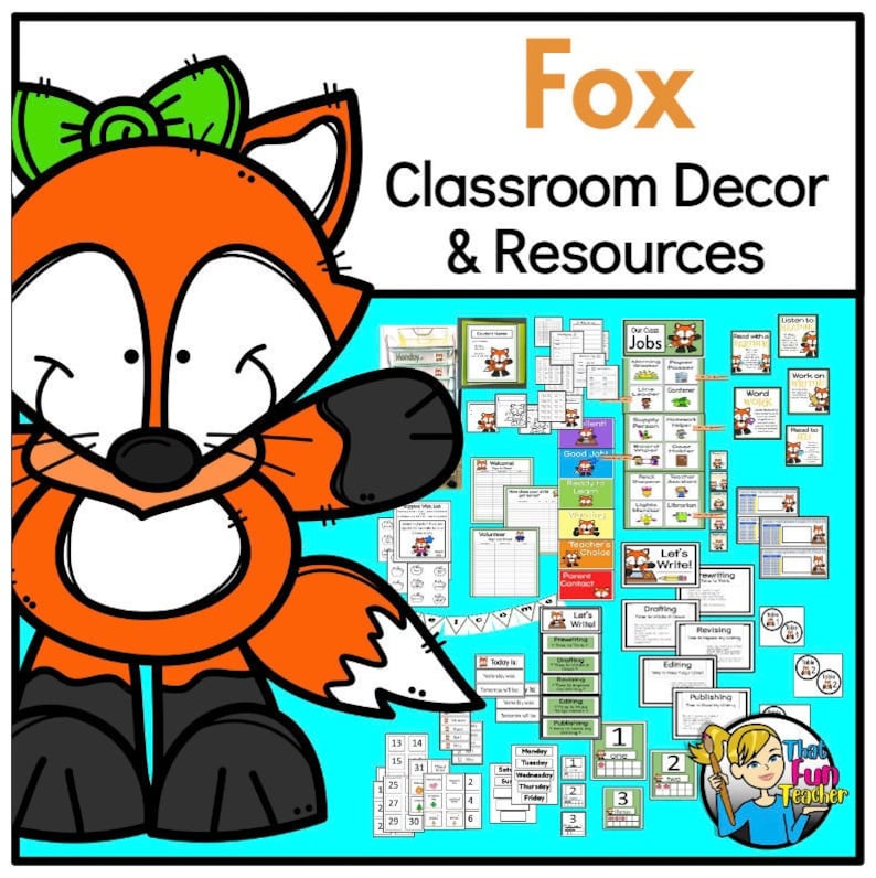 Fox Theme Classroom Decor & Resources - DIGITAL DOWNLOAD - Etsy
