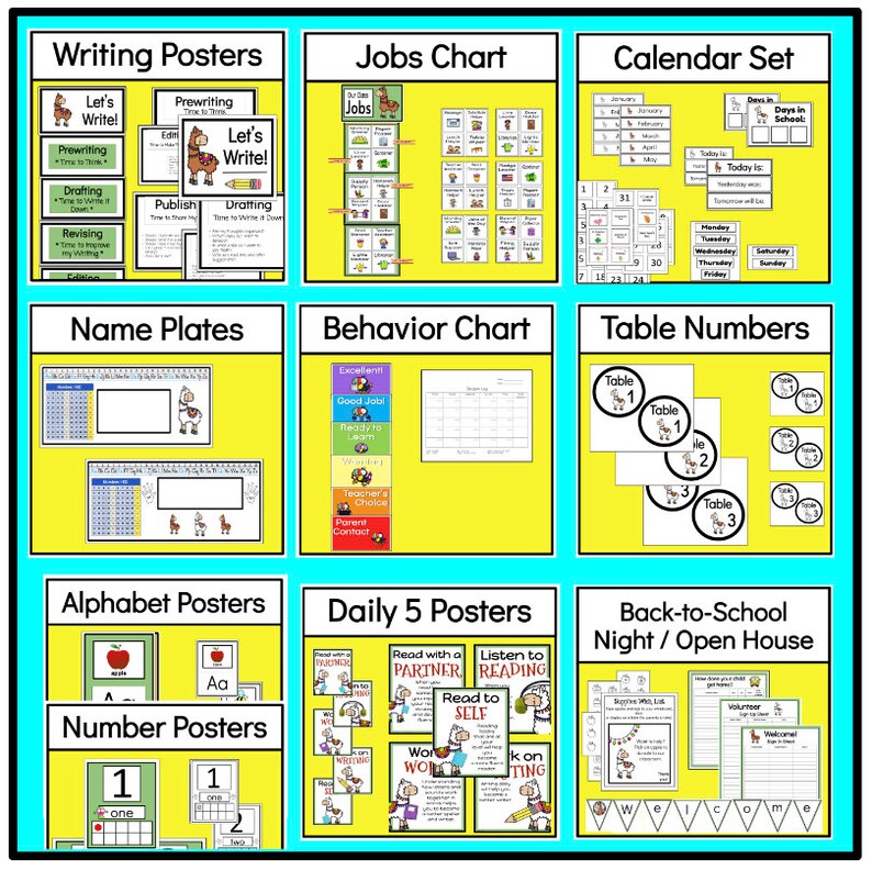Llama Theme Classroom Decor & Resources - DIGITAL DOWNLOAD - Etsy
