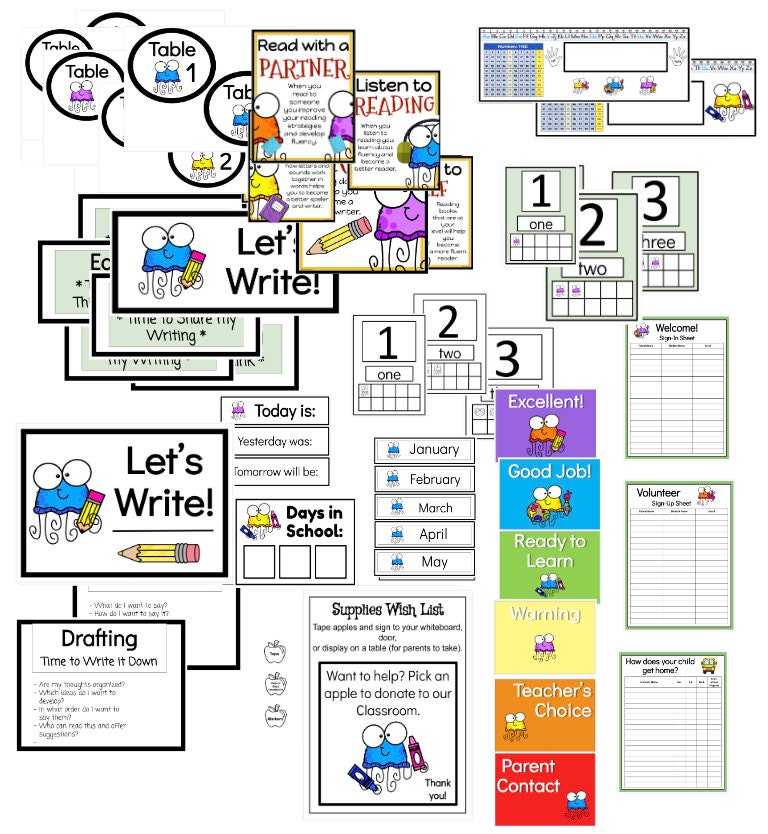 Jellyfish Theme Classroom Decor & Resources - DIGITAL DOWNLOAD - Etsy