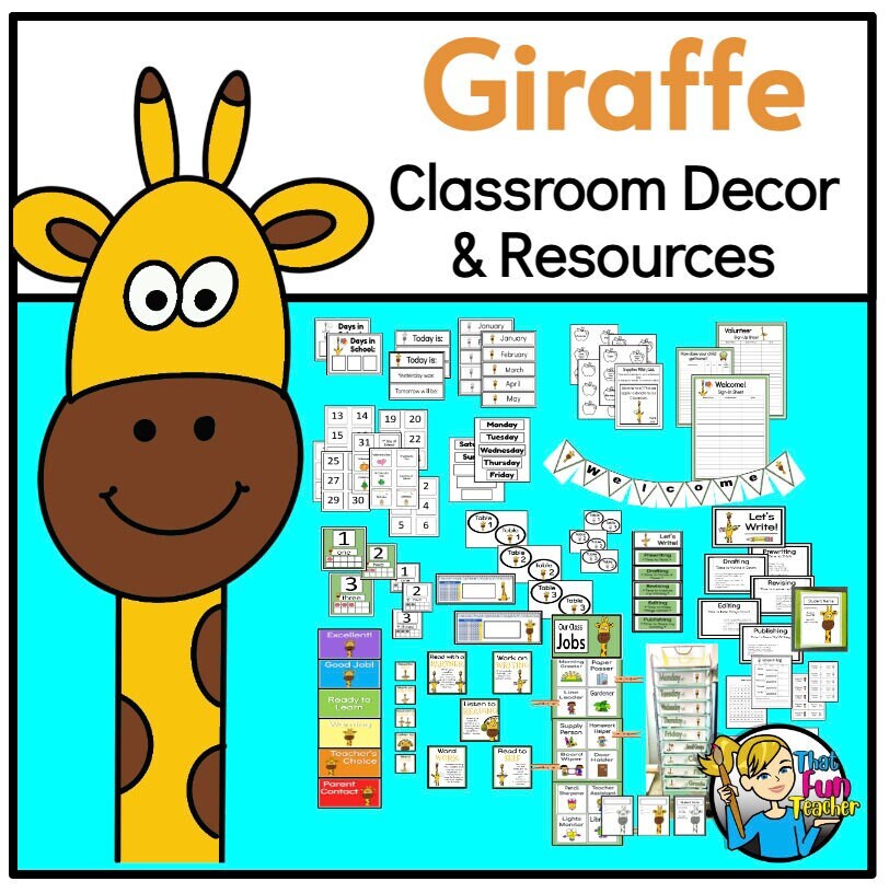 Giraffe Theme Classroom Decor & Resources DIGITAL DOWNLOAD - Etsy
