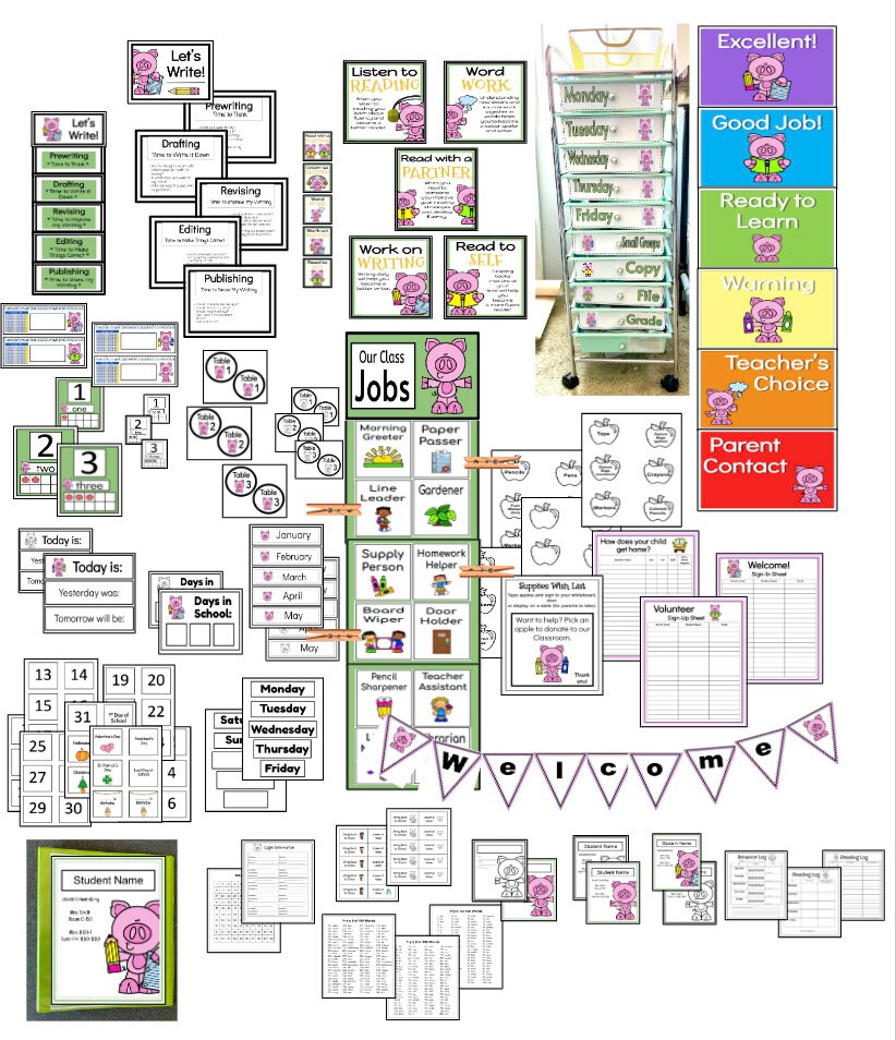 Pig Theme Classroom Decor & Resources - DIGITAL DOWNLOAD - Etsy