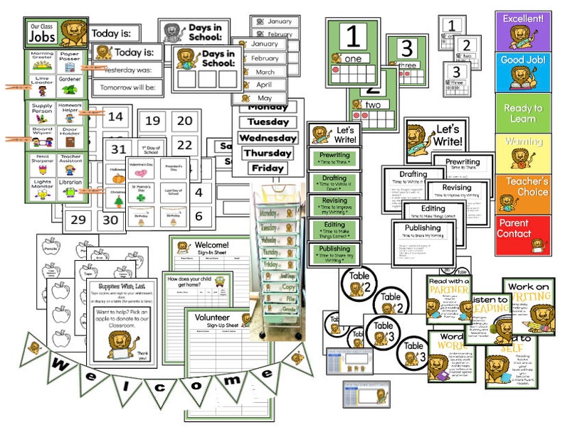 Lion Theme Classroom Decor & Resources - DIGITAL DOWNLOAD - Etsy