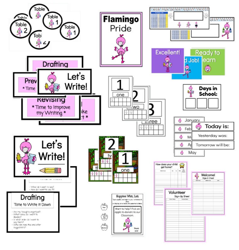 Flamingo Theme Classroom Decor & Resources - DIGITAL DOWNLOAD - Etsy