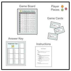 Multiplication Mania - Printable Math Game Review - Math Fact Practice ...