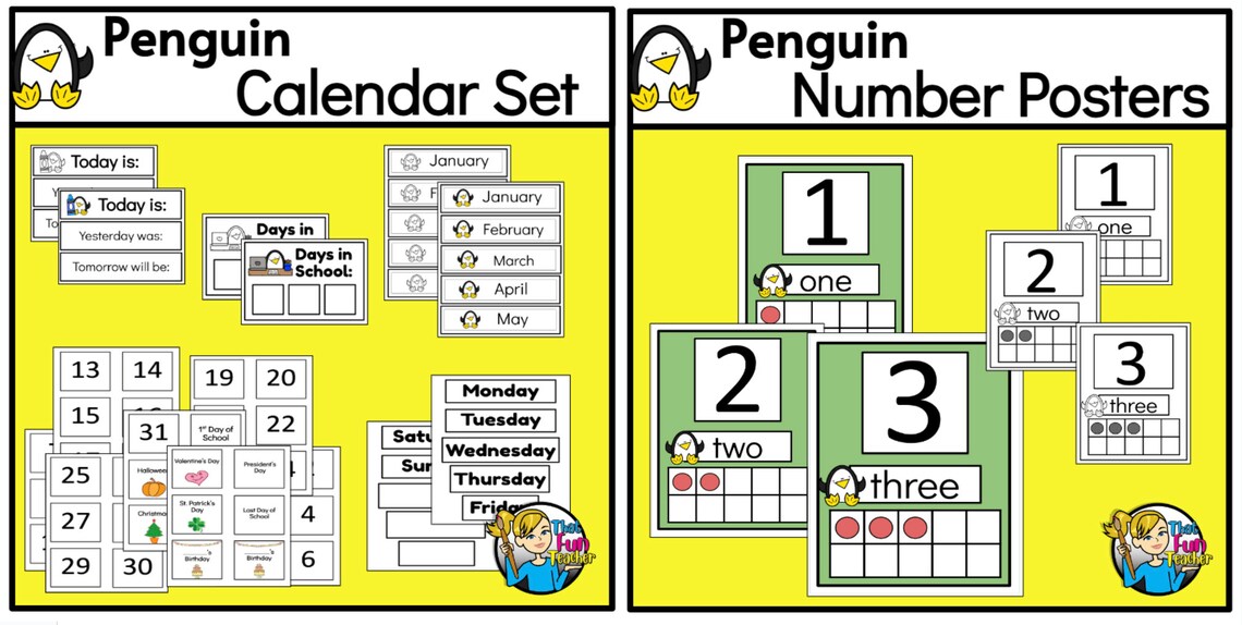 Penguin Theme Classroom Decor & Resources - DIGITAL DOWNLOAD - Etsy