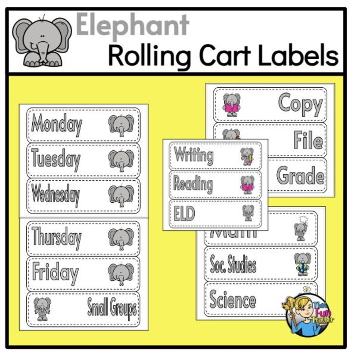 Elephant Theme Classroom Decor & Resources - DIGITAL DOWNLOAD - Etsy