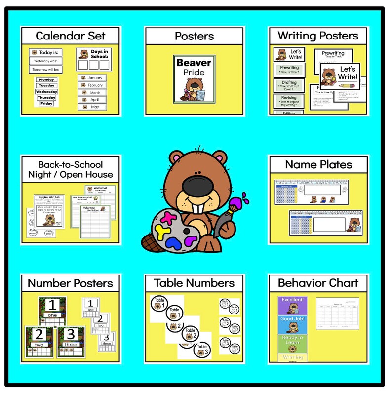 Beaver Theme Classroom Decor & Resources - DIGITAL DOWNLOAD - Etsy