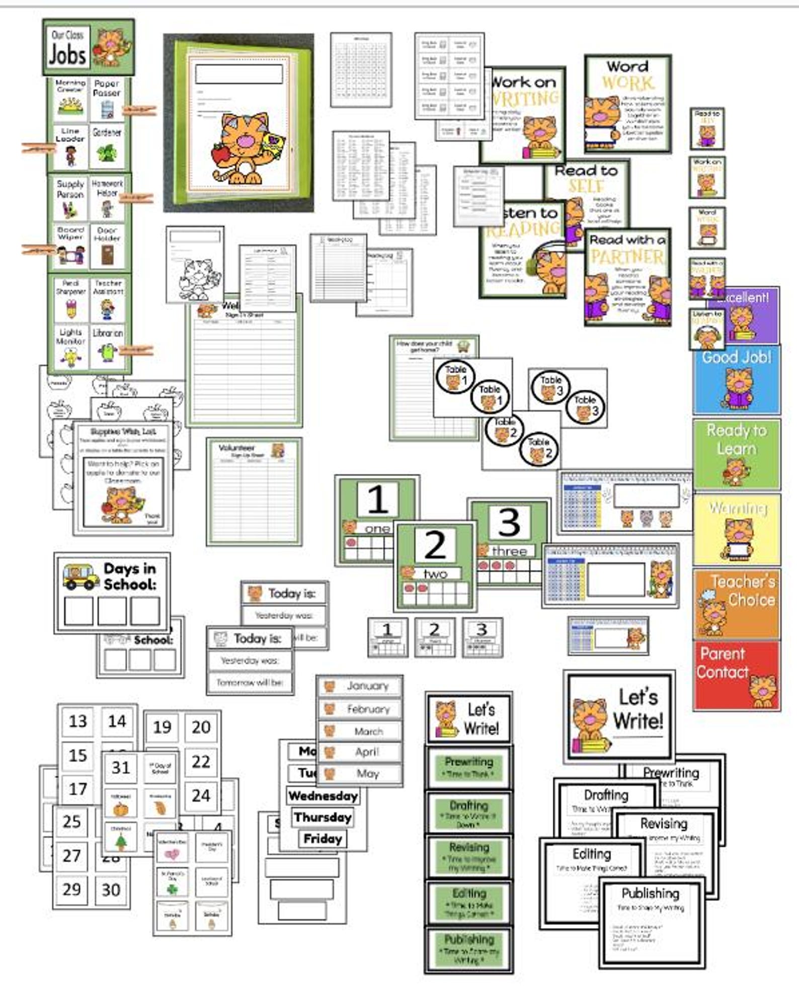 Cat Theme Classroom Decor & Resources - DIGITAL DOWNLOAD - Etsy