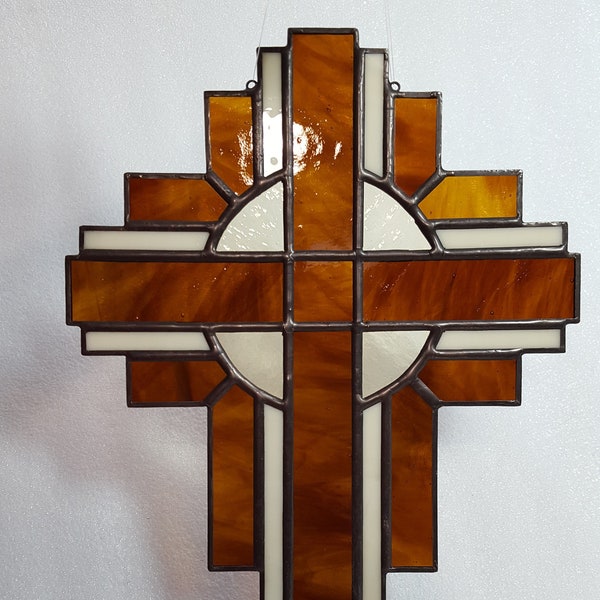 Stained Glass Cross Rose - Etsy