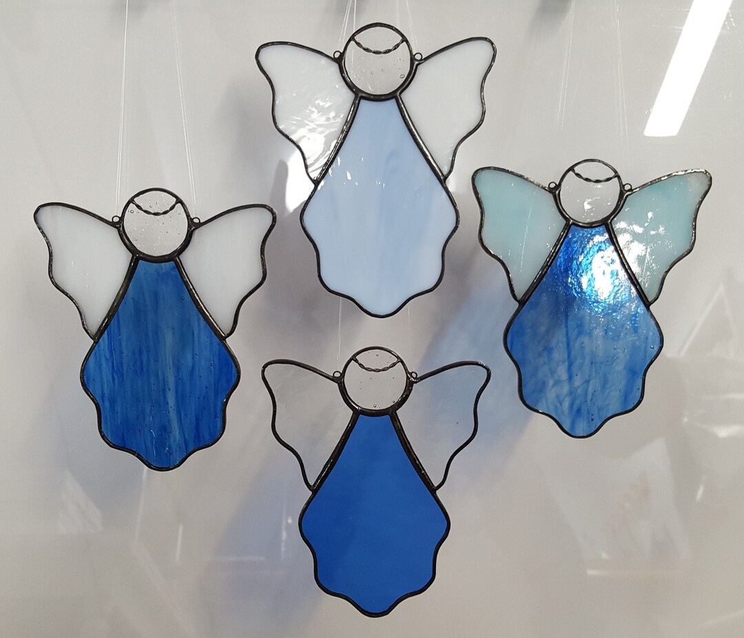 Stained Glass Angels, Blue - Etsy