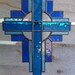 Stained Glass Cross Suncatcher in Aqua, Teal, and Blue 111 - Etsy