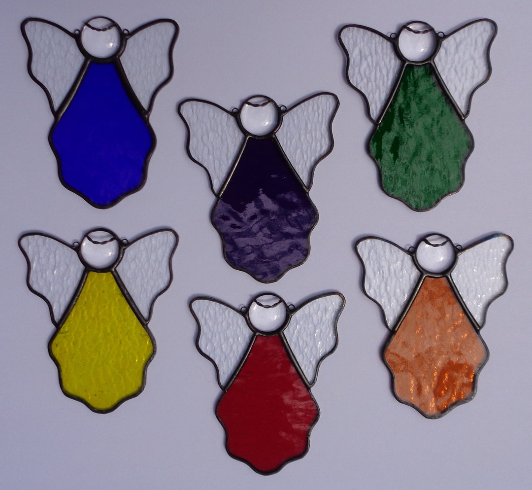 Stained Glass Mini Angel Ornament Suncatchers - Etsy