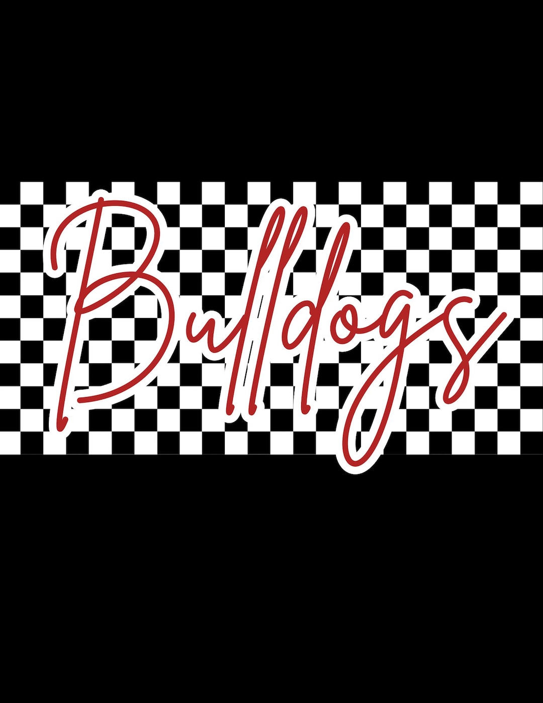 Bulldogs Red Checkered PNG File INSTANT DOWNLOAD - Etsy