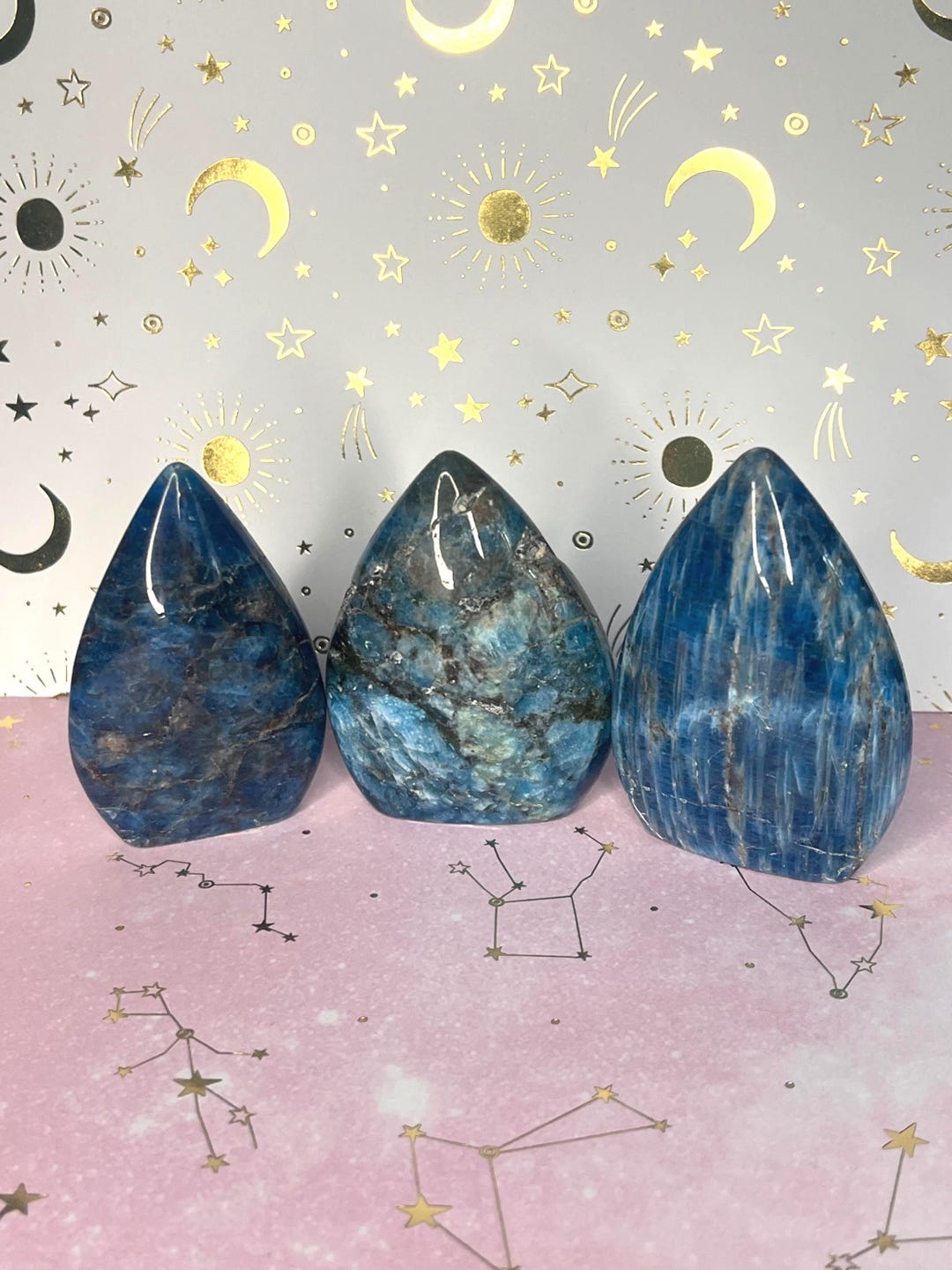 Blue Apatite Crystal Freeform Shields - Etsy