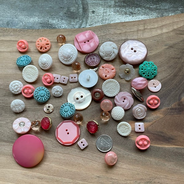 Pretty Pink Buttons - Etsy