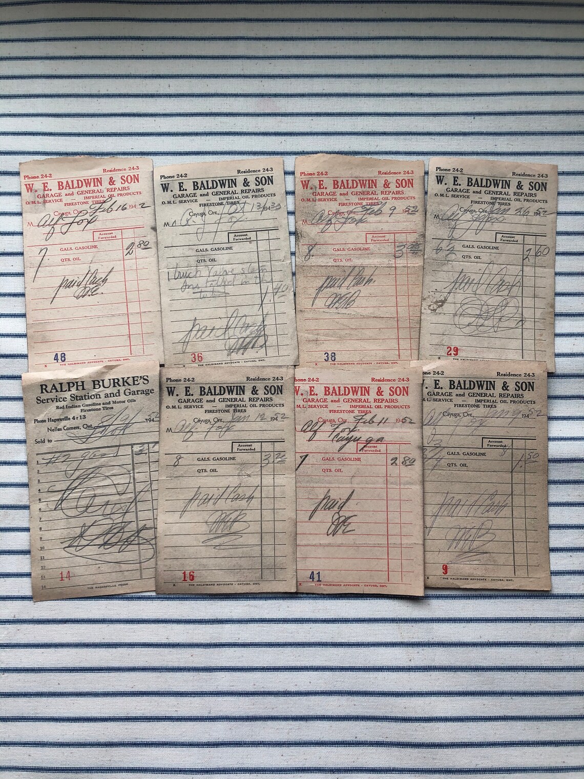8 Antique Letterhead Receipts Service Garage Scrapbooking - Etsy